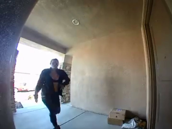 Homeowner's Video Reveals Porch Bandit Who Ditched Her Shirt Mid Heist ...