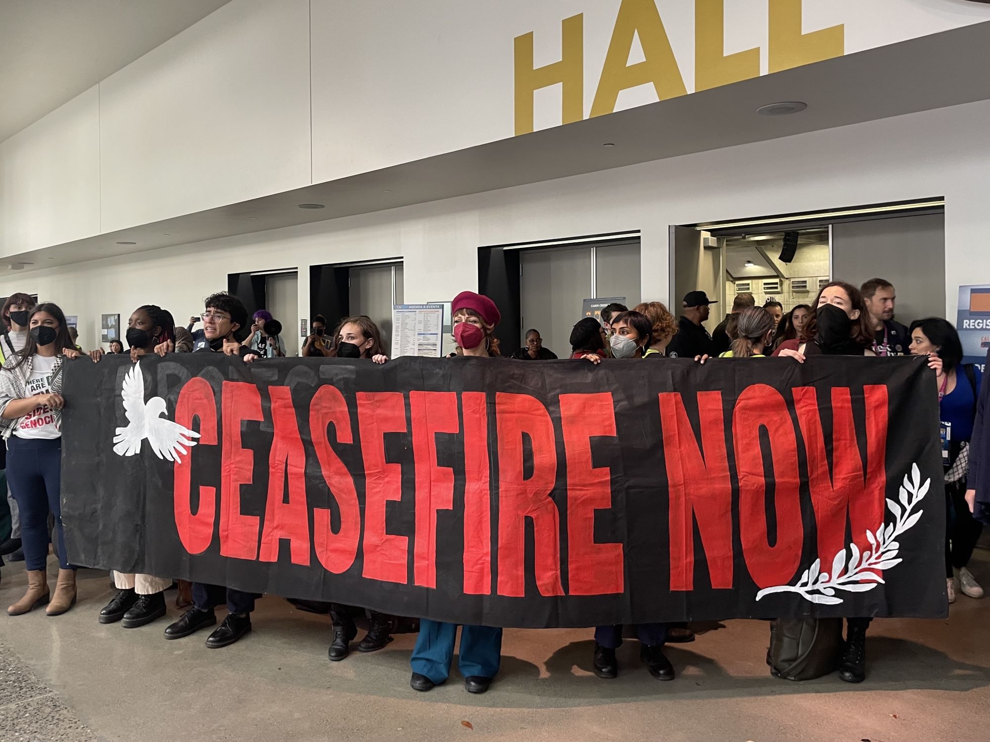 Demonstrators calling for cease-fire in Gaza disrupt California ...