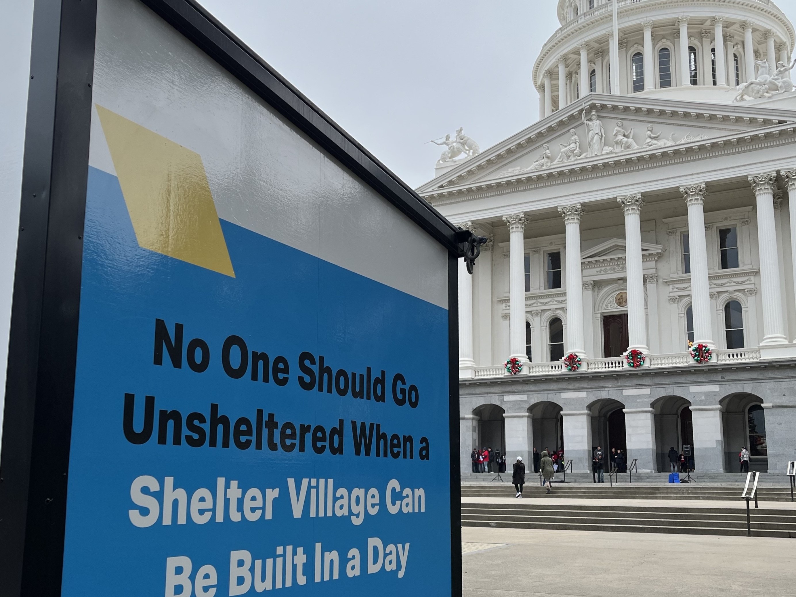 Cabin-sized homeless shelters showcased at state Capitol, promoted as ...